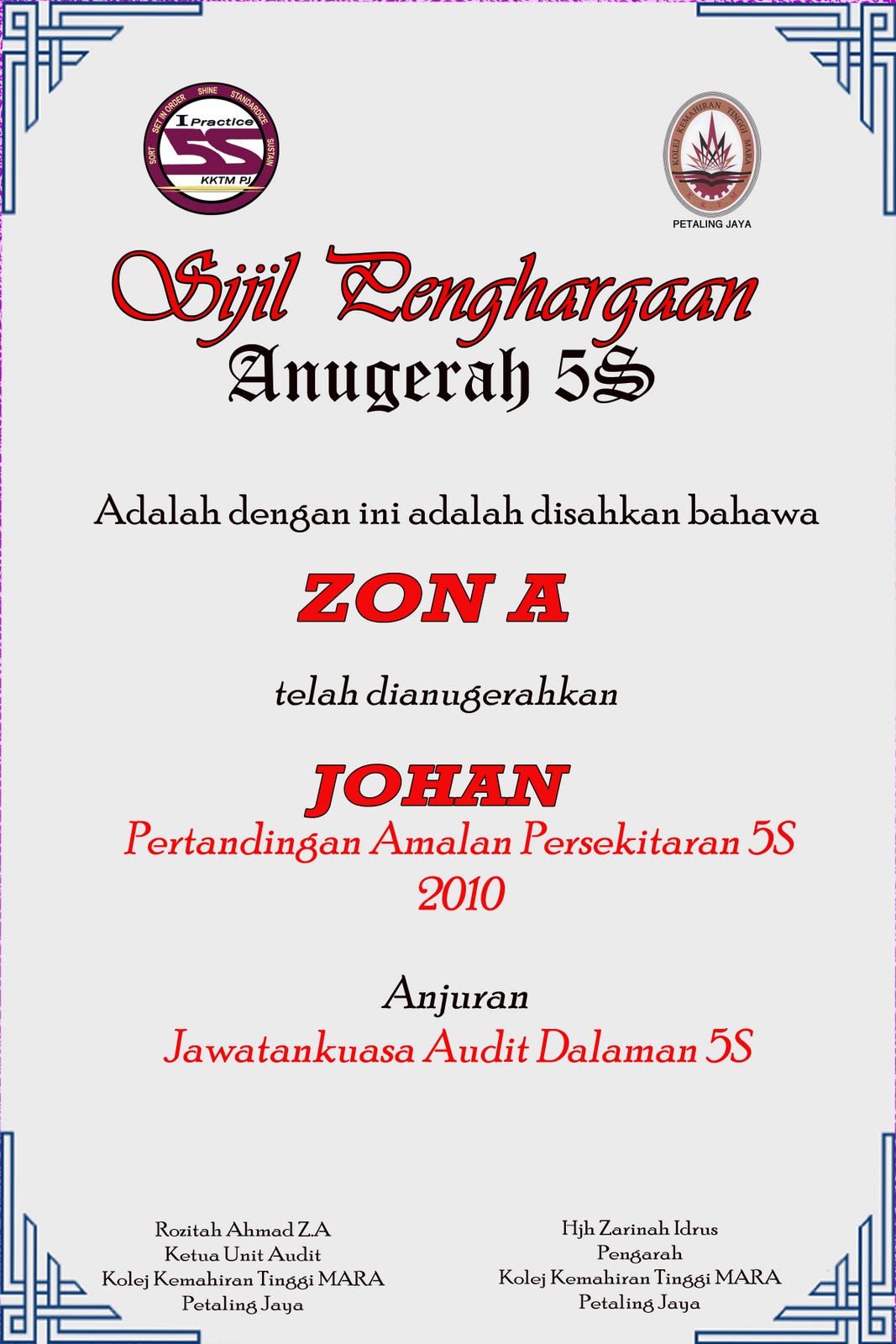 Amalan 5S KKTM Petaling Jaya