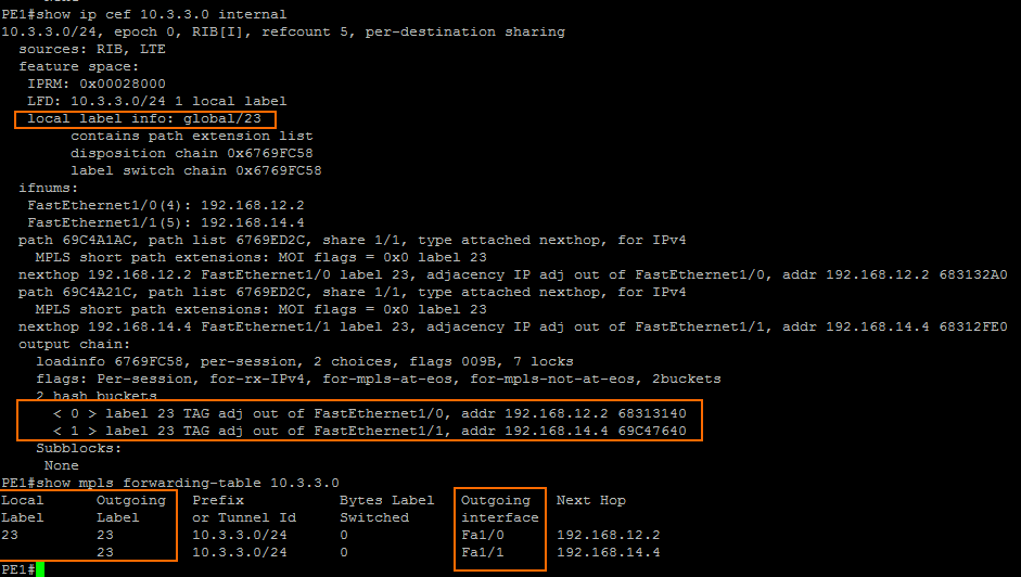 Cisco Only Commands (COC): MPLS brief