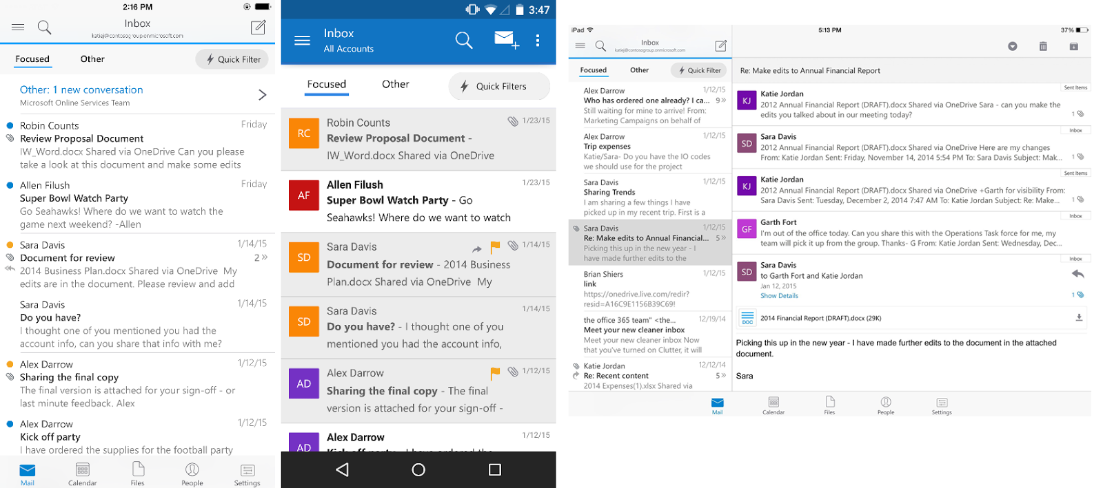 A Static State: Outlook Apps for iOS and Android