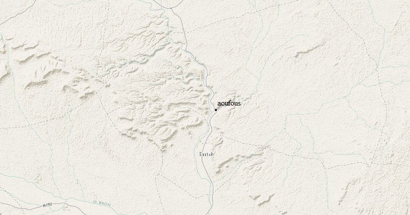 Carte topographique du Maroc AWFOUSSE - R.GIS RIRAK