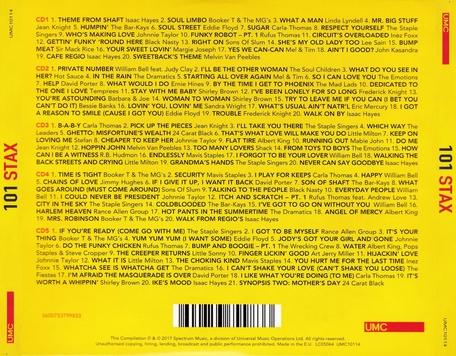 BENTLEYFUNK 2018: 101 STAX / BOX SET 101 TRACKS / 5XCD