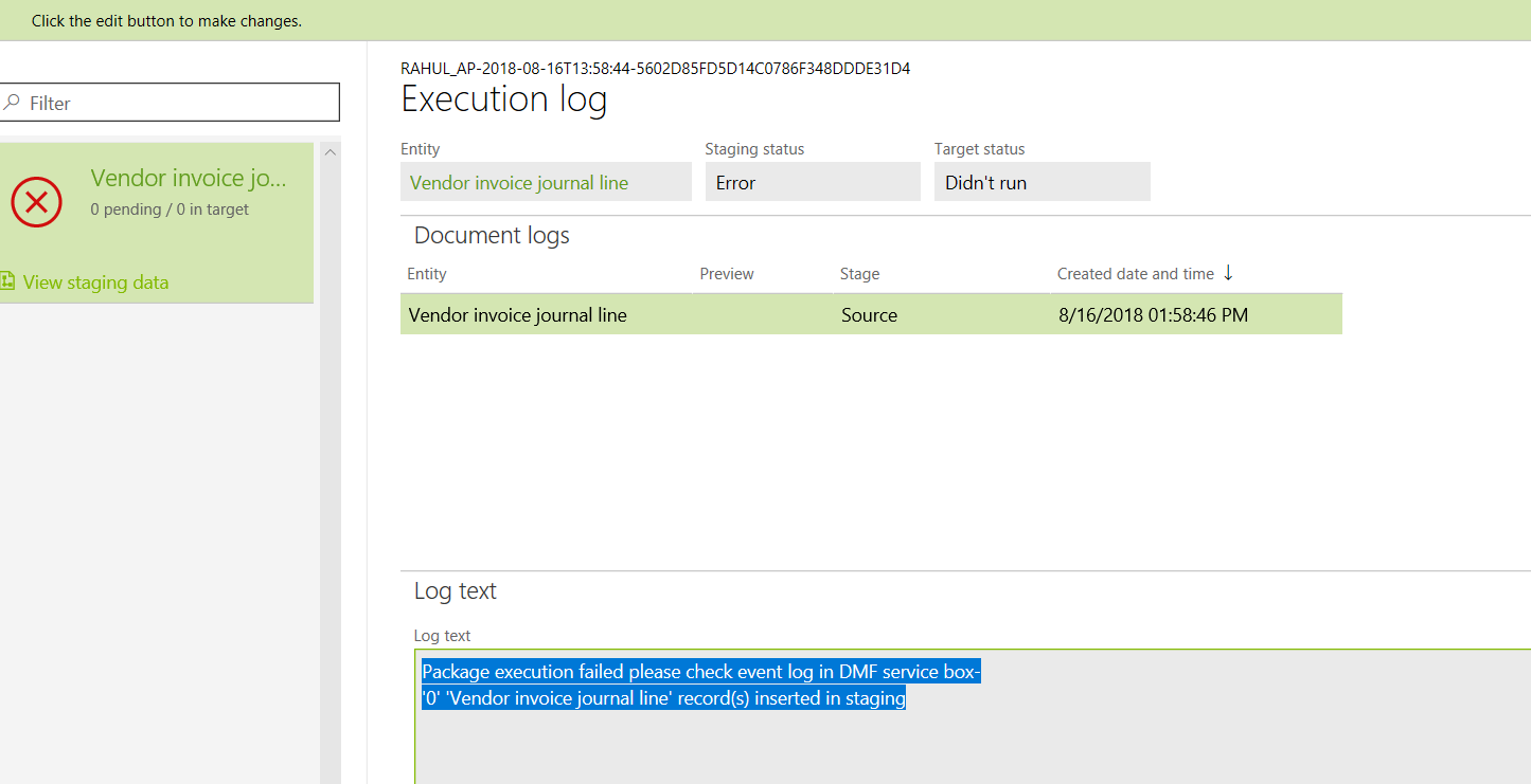Ax D365 Technical Blog Package Execution Failed Please Check Event Log In Dmf Service Box In