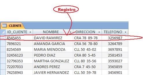 Base de Datos: Registros
