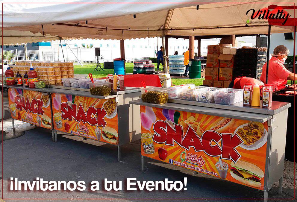 Mesa de snack para eventos en Monterrey