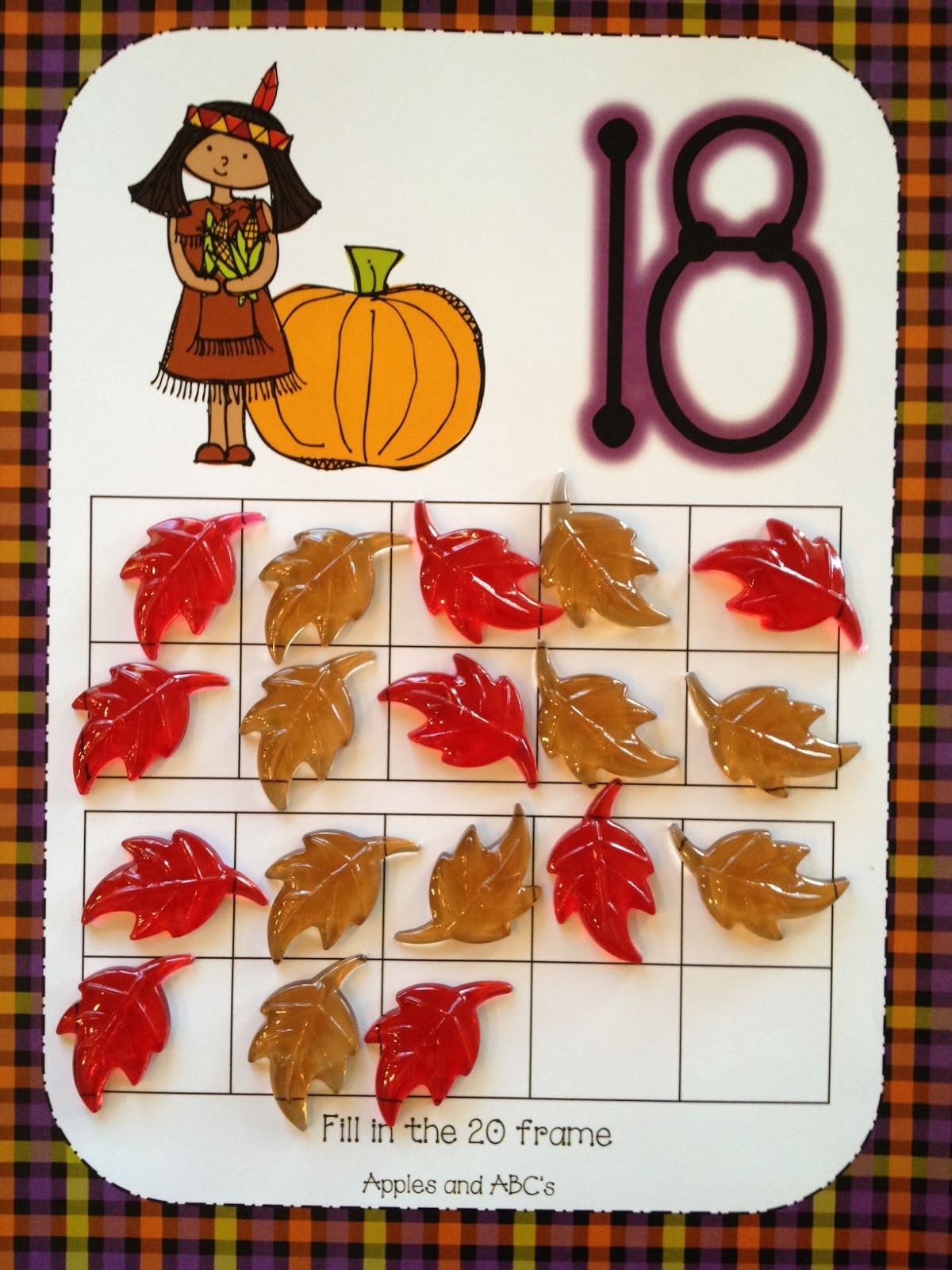 Fall Counting With 10 and 20 Frames - Apples & ABC's