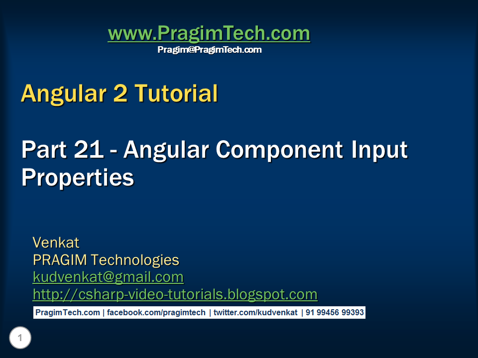 Sql server, .net and c# video tutorial: Angular component input properties Sql server, .net and c# video tutorial: Angular component input properties