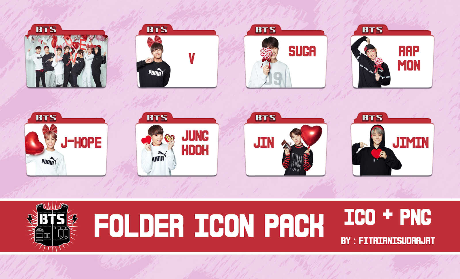 Download folder icon pack (ICO+PNG) BTS 2017 - Little Dandelion