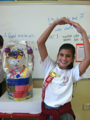 Dunham Middle School Art: Cellophane Human Form Sculptures