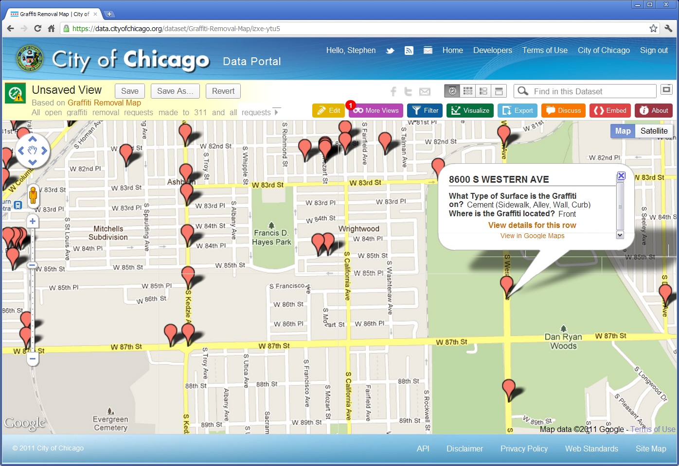 Metro Chicago Open Data Examples: Example #1 - Create a data portal map ...