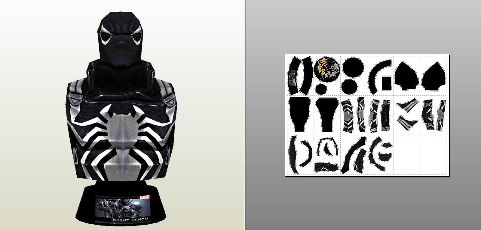 Papercraft Busto Agent Venom - Unfold Brazil