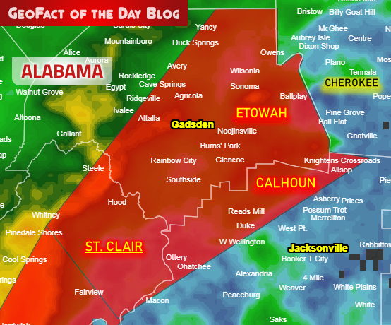 GeoFact of the Day: 2/6/2020 Alabama Tornado Warning 6