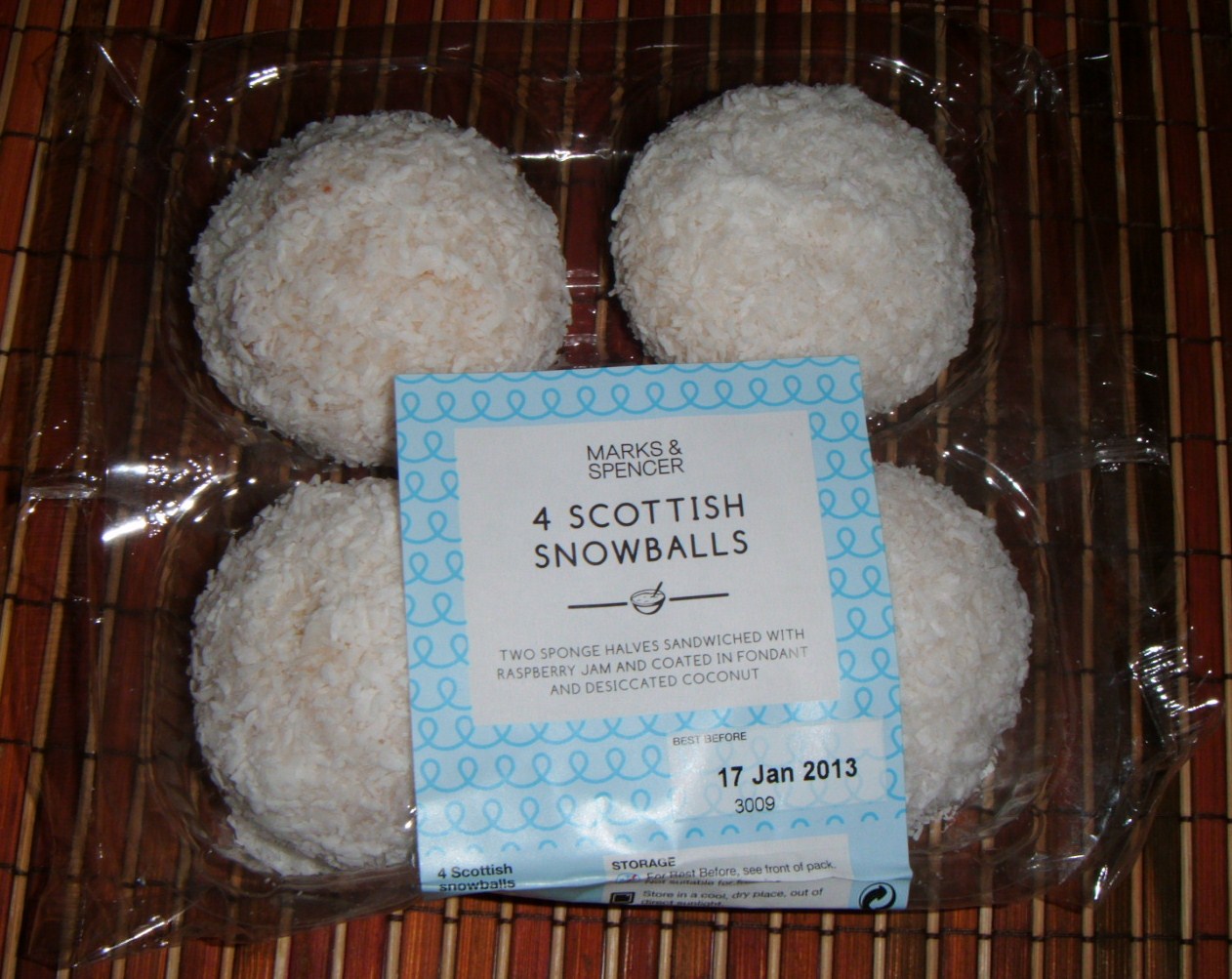 FOODSTUFF FINDS: 4 Scottish Snowballs (Marks & Specncer) [By @cinabar]