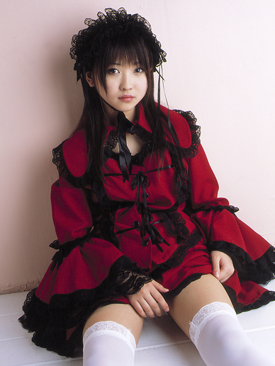 Yoshiko Suenaga Japanese Cute Idol Sexy Red Dress With White Shocking