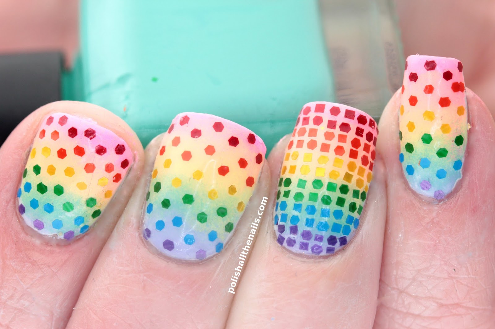 Rainbow Matte Glitter Needs a Pastel Rainbow Background