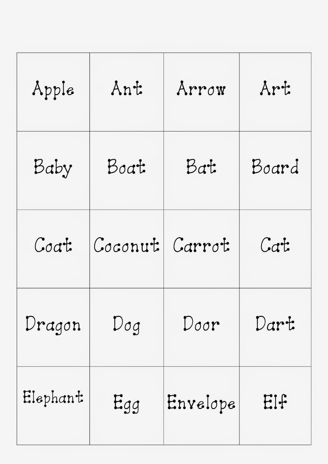 I,Teacher: Alphabet Printable Board Games: Bang!