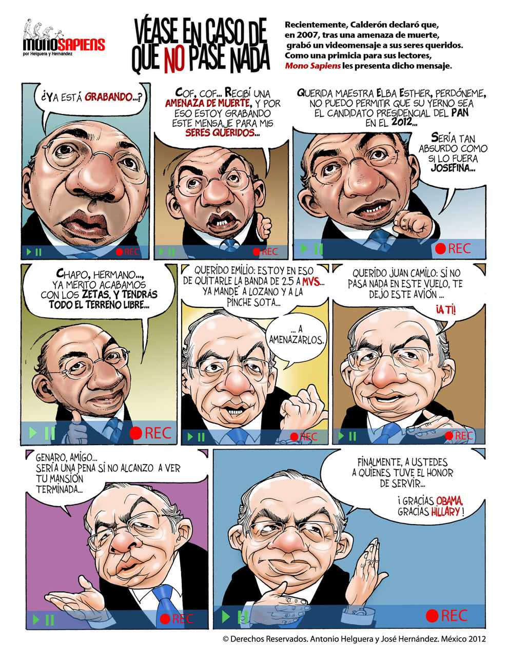 Caricaturas Politicas: El Show de Felipe Calderón - caricatura