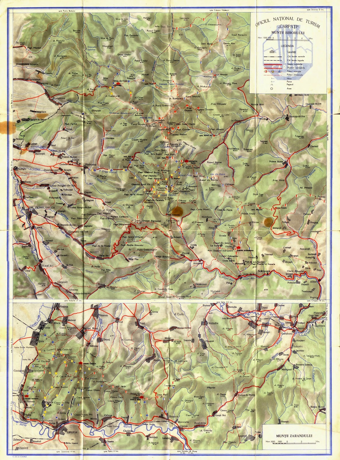Harta Trasee Montane: Harti turistice trasee montane Romania