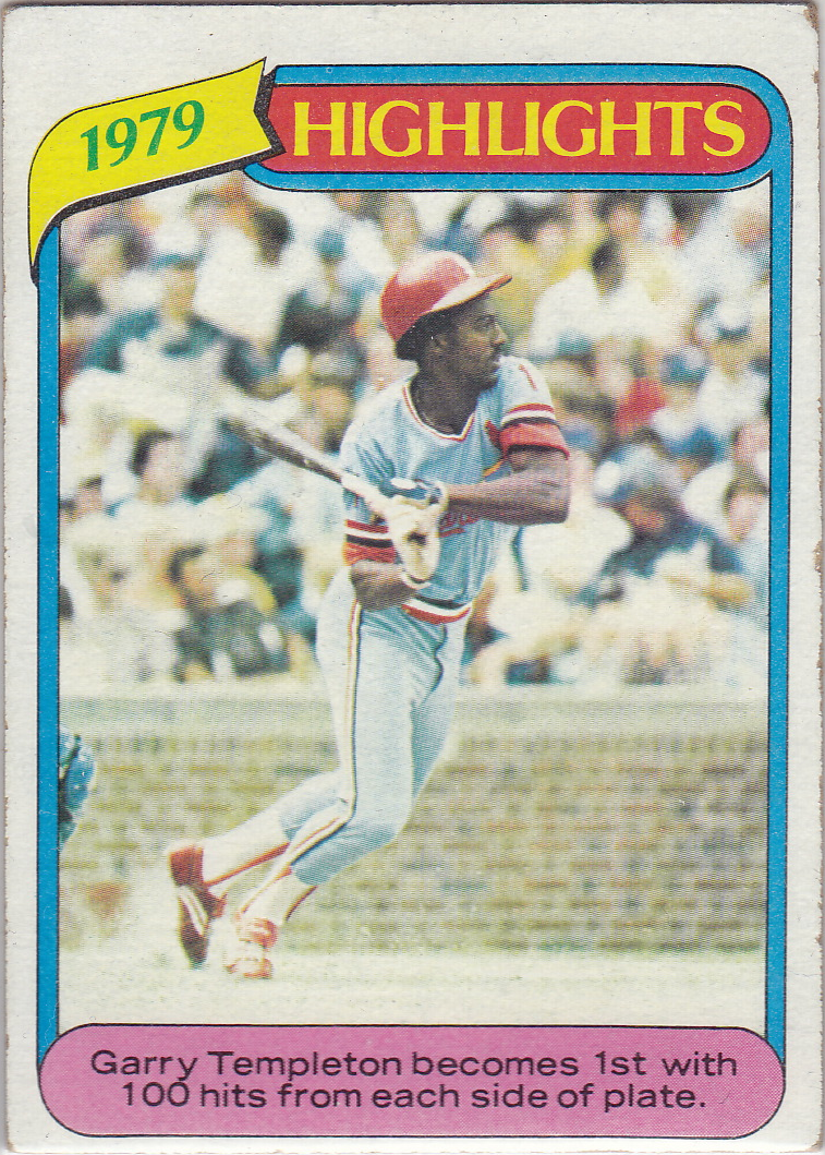 Number 5 Type Collection: 1980 Topps Baseball #5, Garry Templeton Highlight