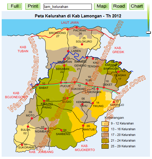 Peta Kelurahan di Kab Lamongan | SURVEYOR ANDA
