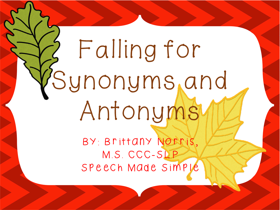 Speech Made Simple: Fall Freebie!