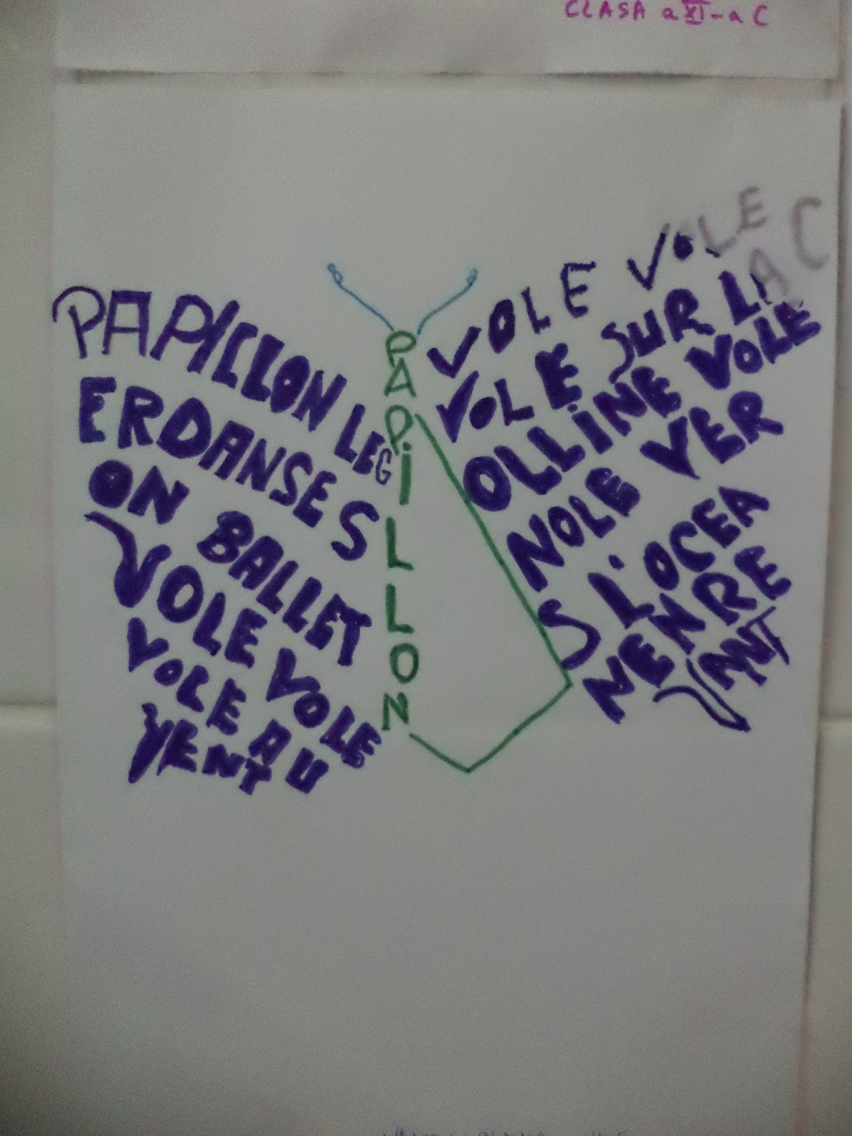 LES CALLIGRAMMES EN CLASSE DE FLE: CALLIGRAMMES FAITS PAR LES ELEVES