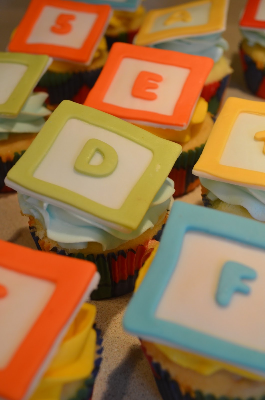 Cake Mama: Evan's Alphabet Block Cake & Cupcakes