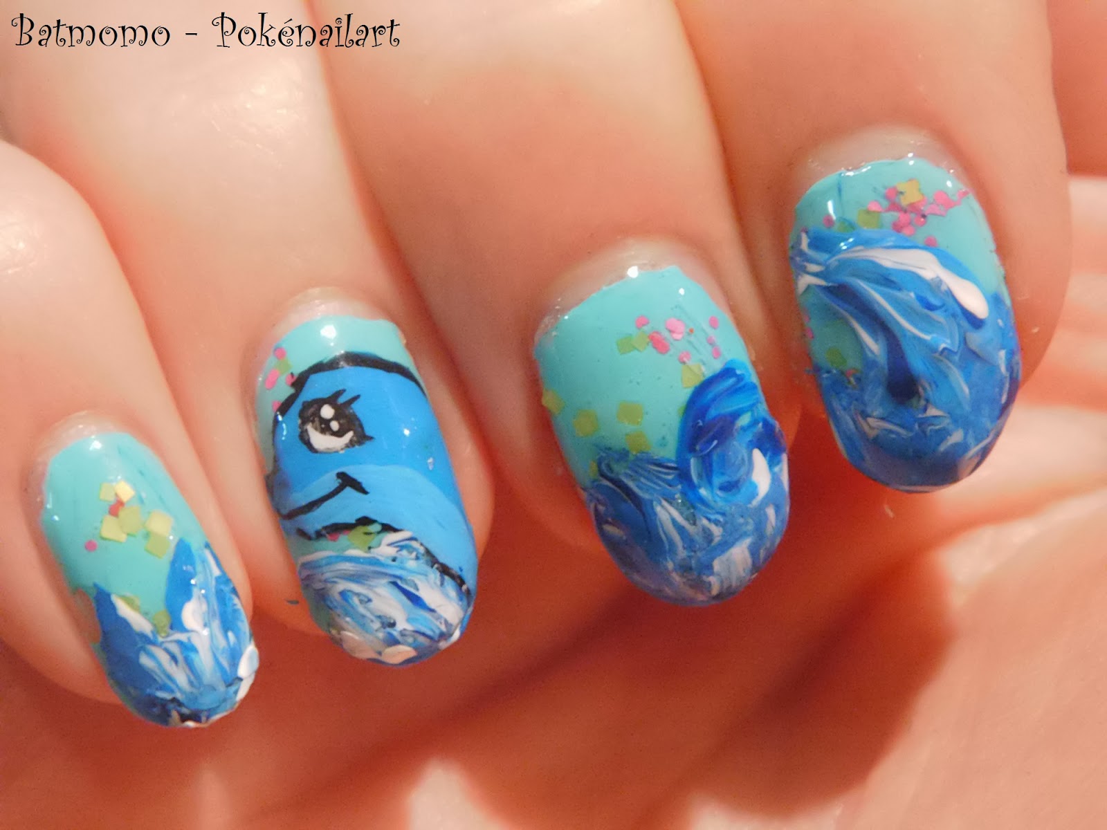 Pokénailart: NCC - Summer - dolphin manicure