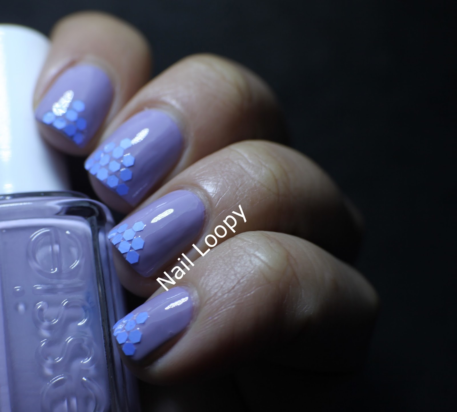nail loopy: MATTE PERIWINKLE GLEQUIN TIPS