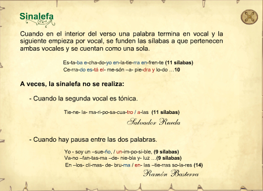 Taller Literario Despertares: 242. ¿QUÉ ES LA SINALEFA?