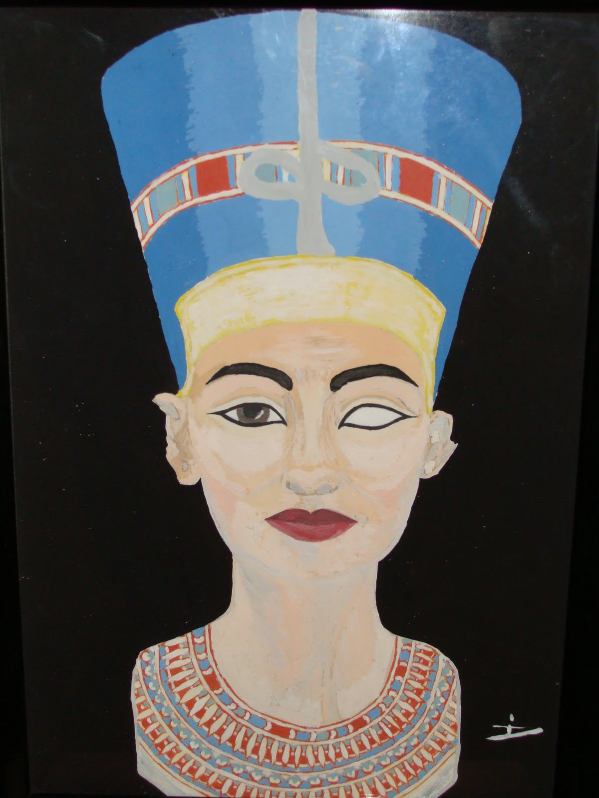 Picturi pentru suflet: Nefertiti, regina Egiptului - pictura pe hartie ...