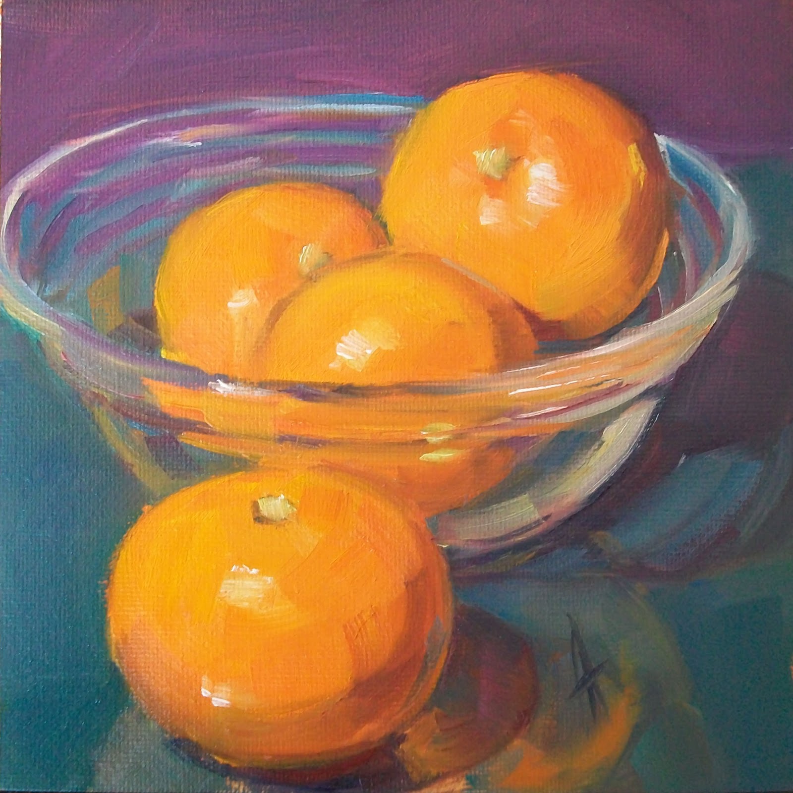 Alice Andreini's (almost) Daily Paintings: # 228: Four Oranges