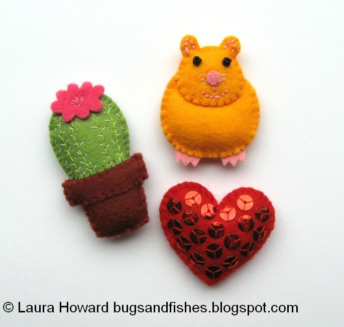 Bugs and Fishes by Lupin: How To: Make a Mini Felt Hamster & Heart