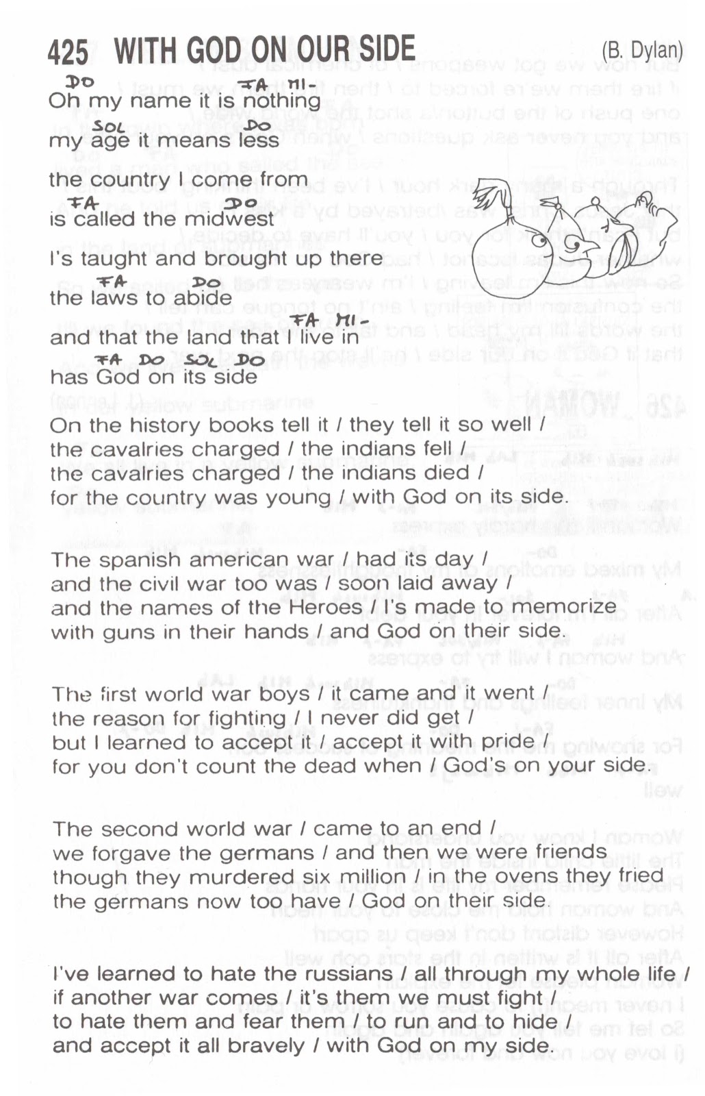 BODI SONČEK: 1o6 WITH GOD ON OUR SIDE (Bob Dylan)