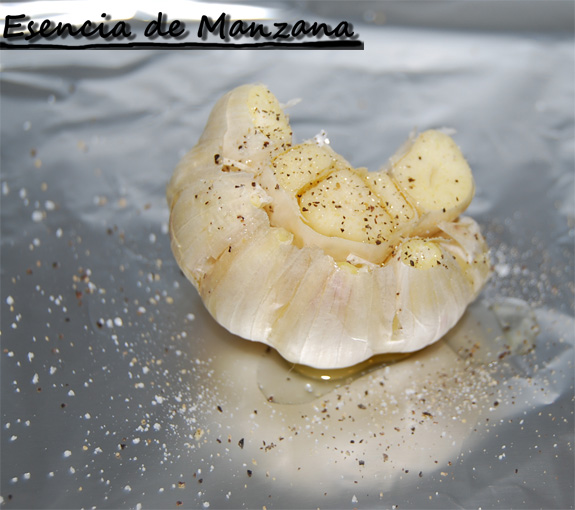 Esencia de Manzana: Ajos asados al horno