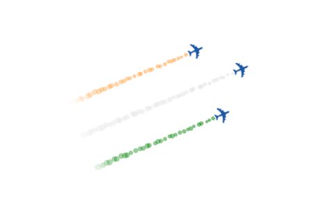 Create Three Flying Jet Planes making tricolor flag of India on your ...