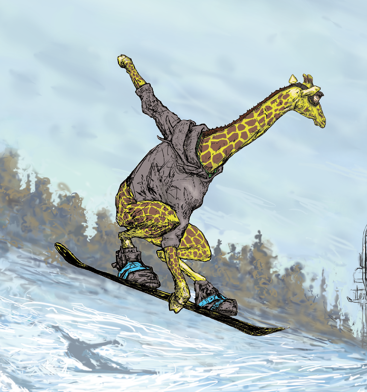 Andermatt Freeride Giraffe Clipart