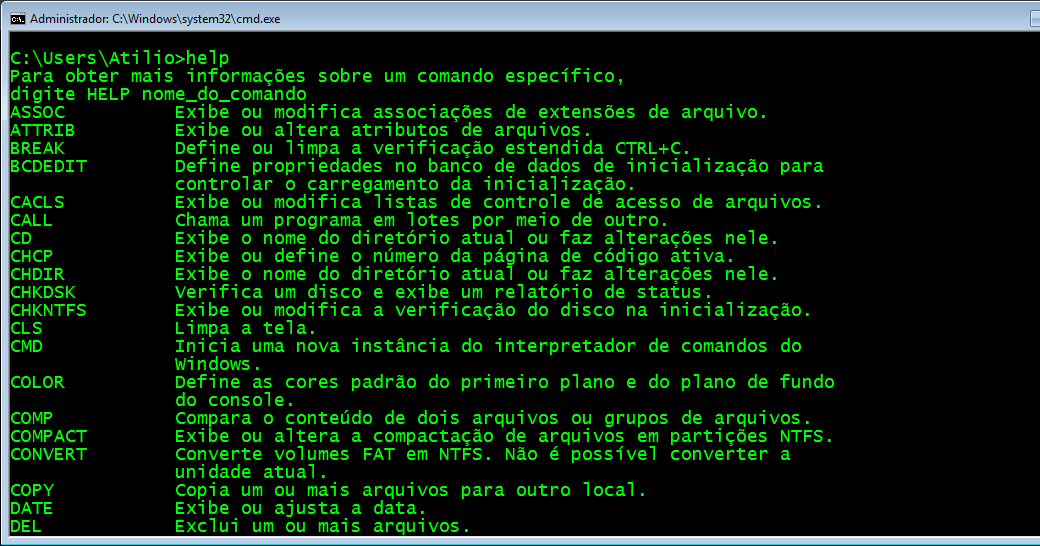 CodigoLogo: Lista de alguns Comandos do CMD!
