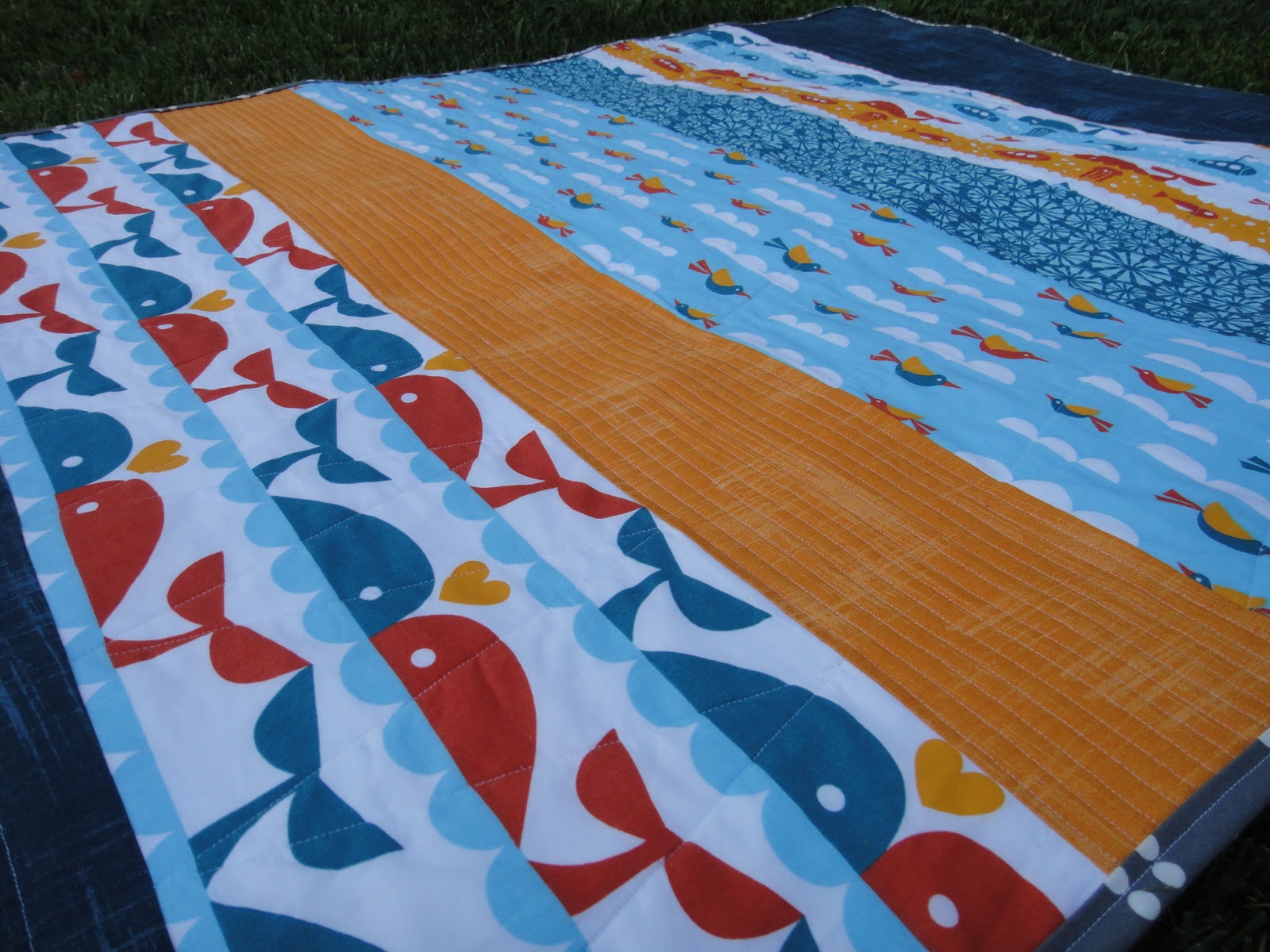 A Blue Sky Kind of Life: Marine Quilt finished!
