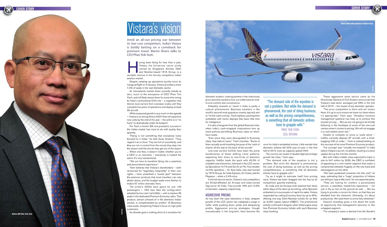 Martin Leo Rivers: Interview: Phee Teik Yeoh, Vistara CEO