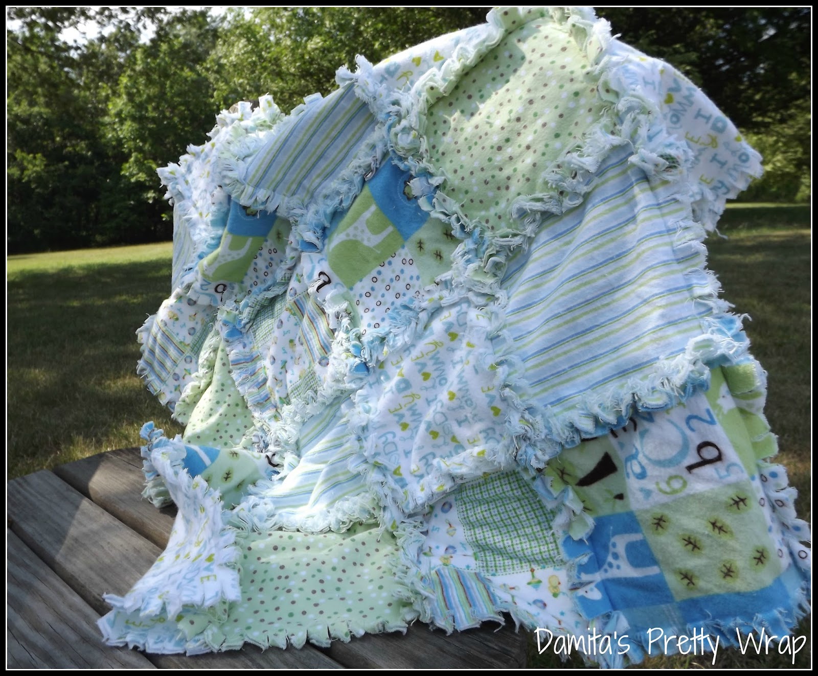 ~Damita's Pretty Wrap~: Baby Boy Rag Quilt