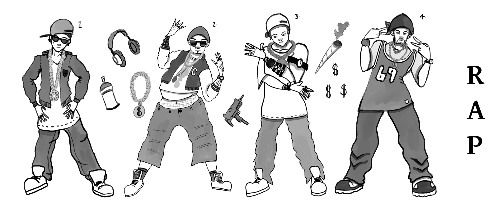 Charlie Serafini's Art Blog: Adaptation B - Rap Influence Map & Thumbnails