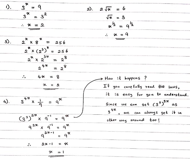 Laws of Indices and their calculations with examples - witcentre