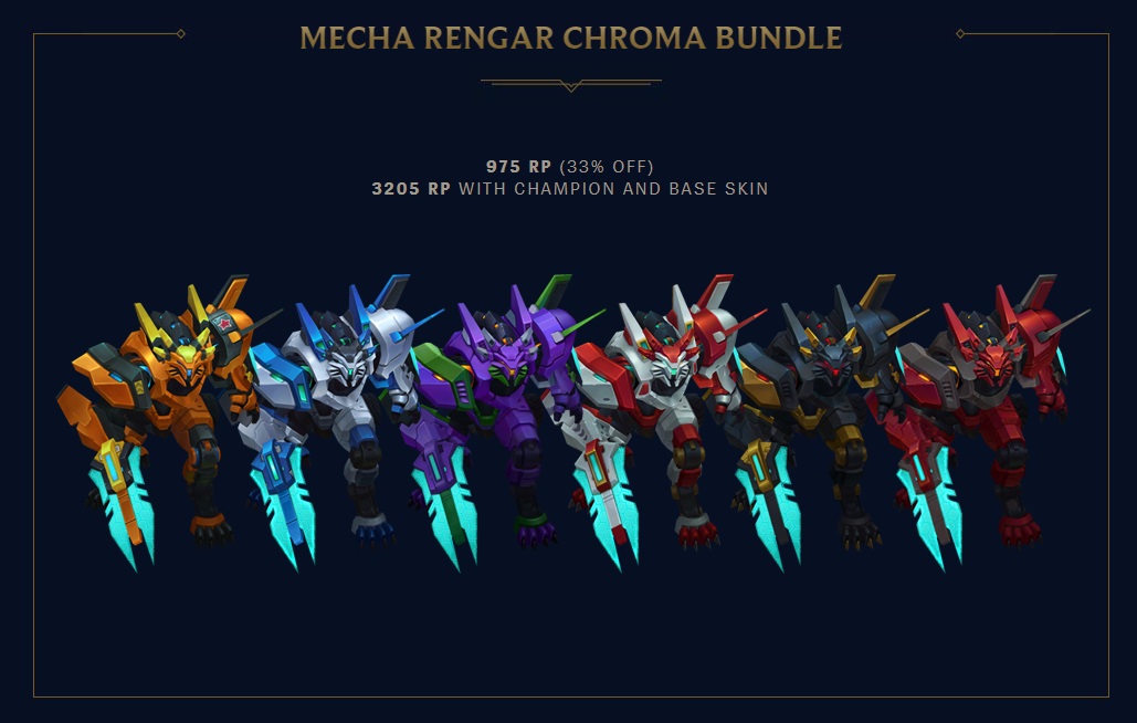 Surrender at 20: Mecha Rengar & New Chroma now available!