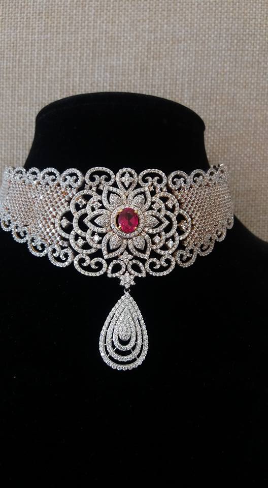 White Gold Diamond Necklace - Jewellery Designs