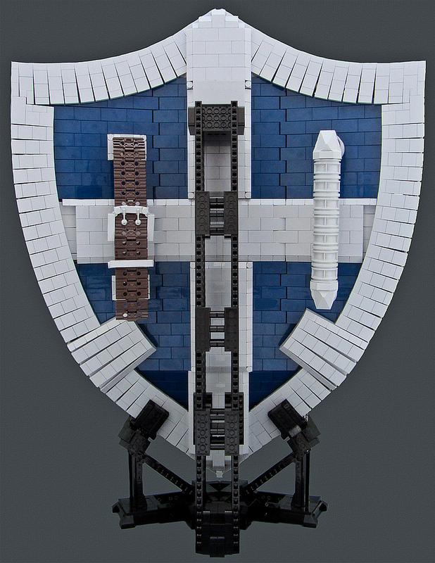 Life size Hylian Shield from The Legend of Zelda made from LEGOs!