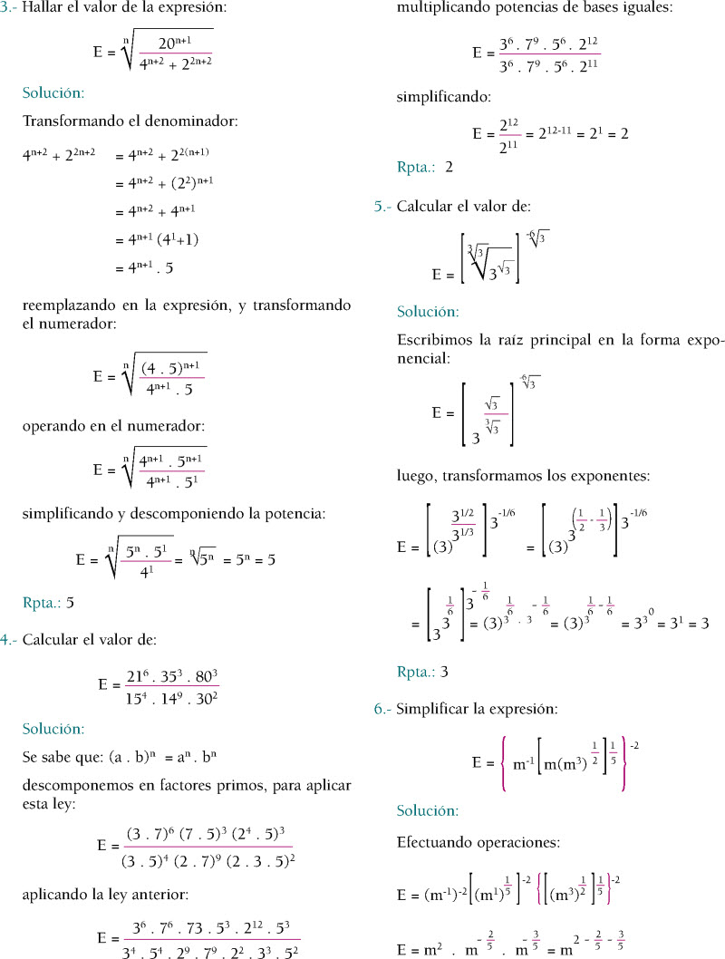 Leyes de Exponentes Fórmulas y Ejercicios Resueltos pdf
