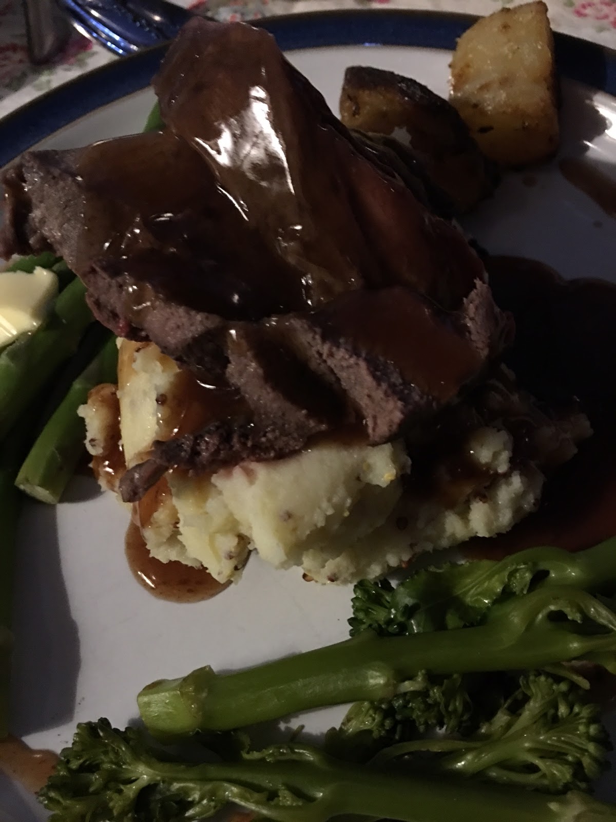 Roast muntjac with red wine, rosemary and redcurrant & mustard mash recipe