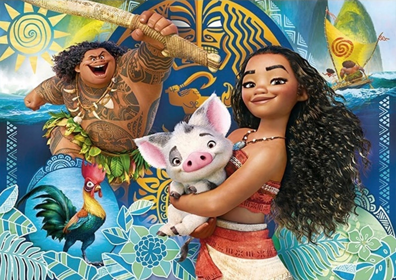 Artes da Festa: Moldura e Wallpaper Moana: Um Mar de Aventuras