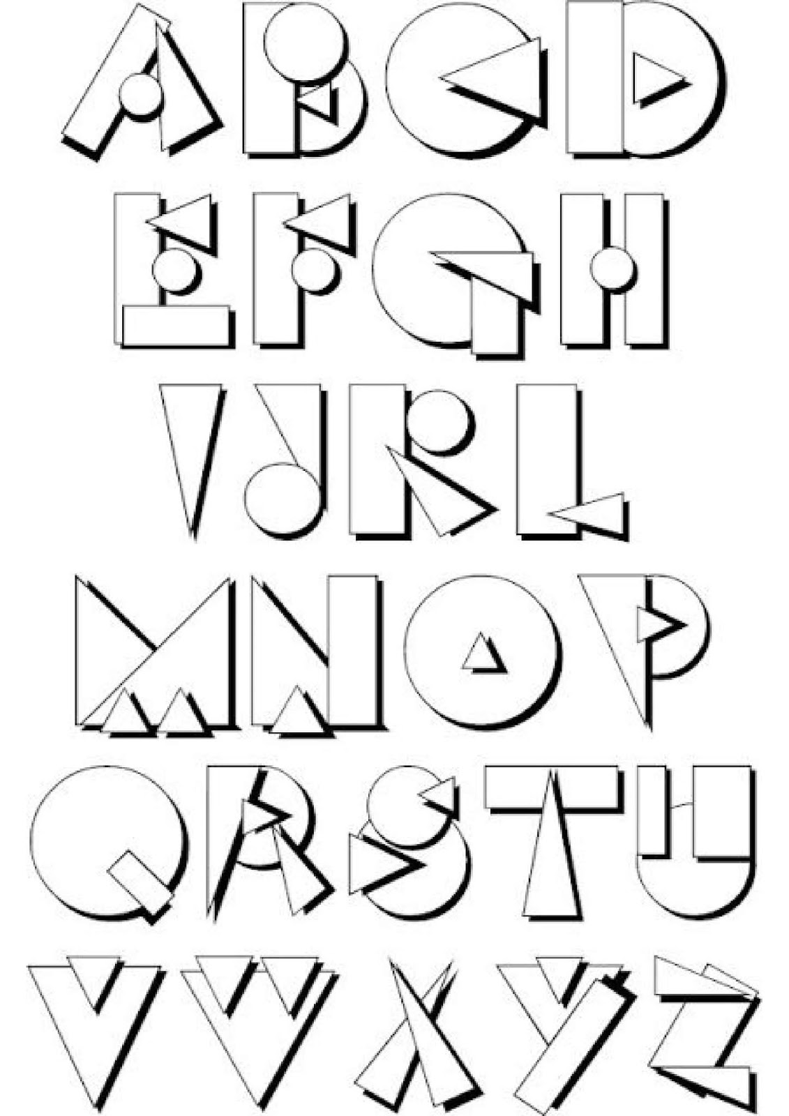 ABC - Letras do alfabeto para imprimir: 60 moldes do alfabeto lindos ...