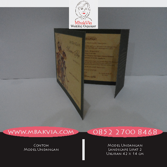 Contoh Model Undangan Landscape Lipat 2